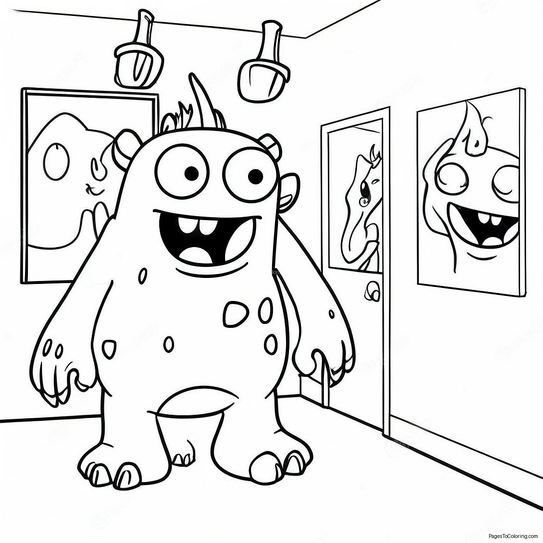 Creepy Backrooms Monster Coloring Page 32263 25993 Creepy Backrooms Monster Coloring Page 32263 25993